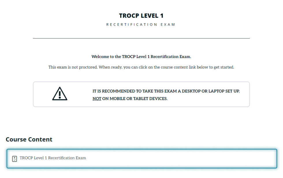 Recertification - Towcert.com